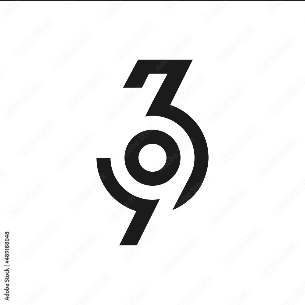 Modern minimalist 369 symbol Stock Vector | Adobe Stock