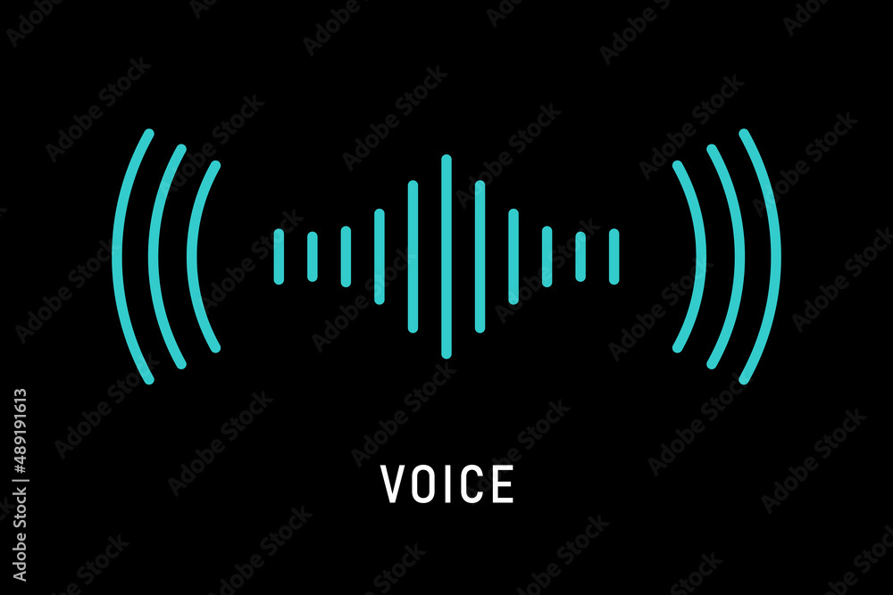 Sound wave icon voice recognition in virtual assistant, speech sign ...