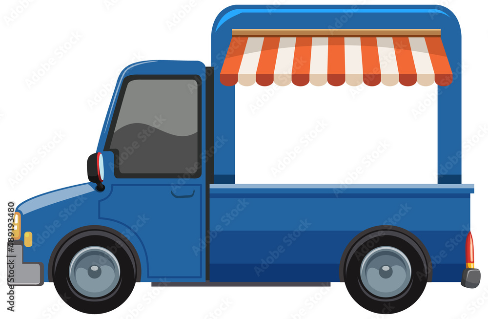 A cute food truck on white background Stock Vector | Adobe Stock