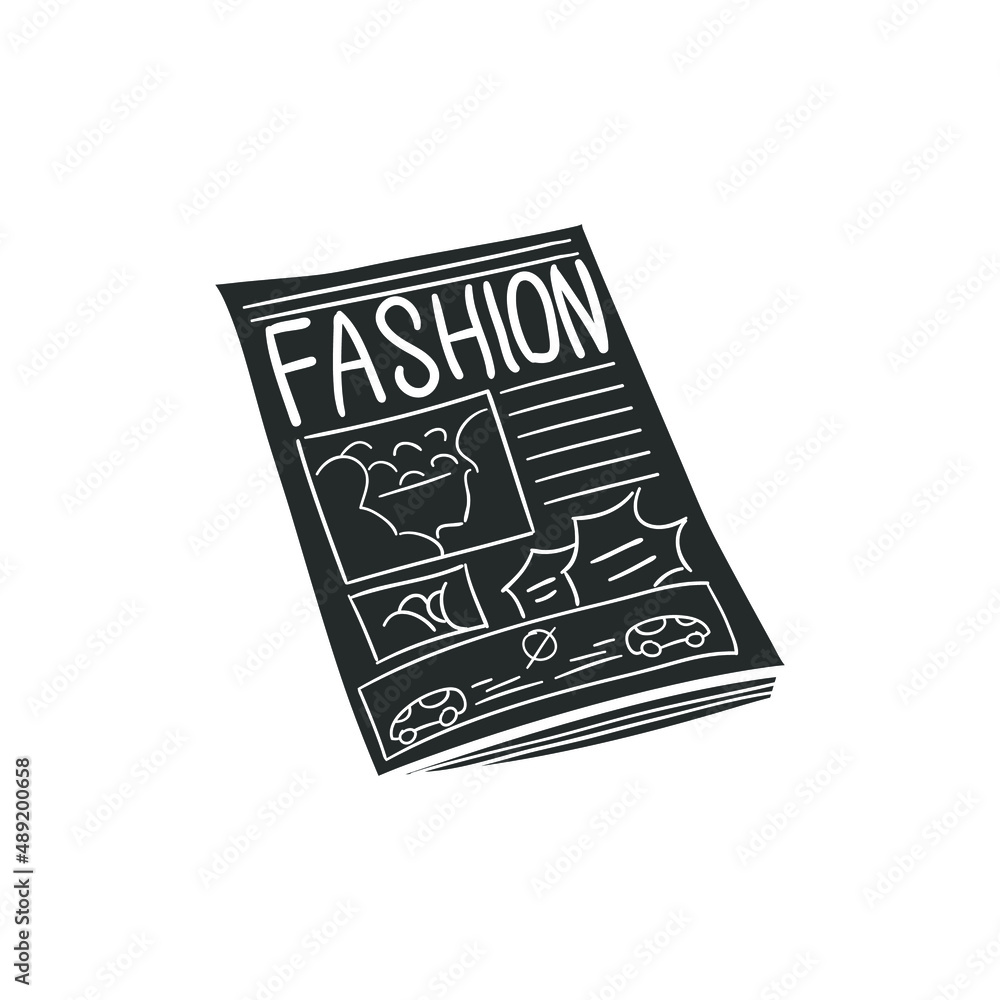 Fashion Magazine Icon Silhouette Illustration. Cover Glamour Model ...