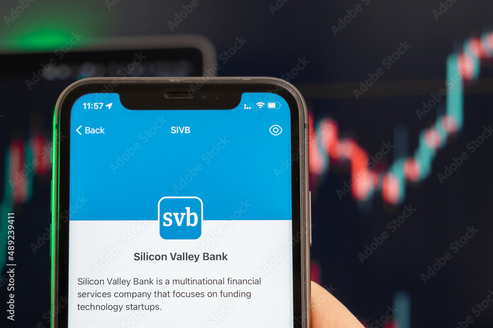 Silicon Valley Bank SVB stock price increasing on the trading market ...