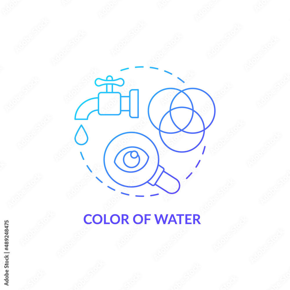 Color of water blue gradient concept icon. Water quality testing ...