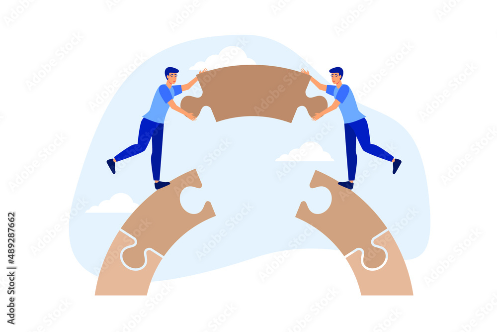 Business teamwork and partnership help to achieve team success, think ...