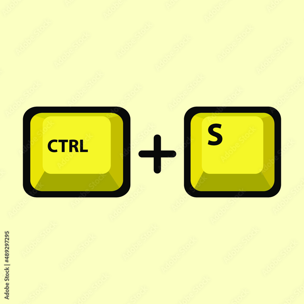 Vector illustration of save control button on keyboard Stock Vector ...