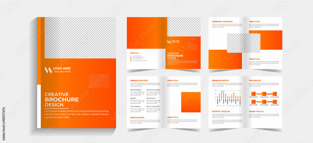 Corporate 8 pages business brochure design template. 8 pages business ...