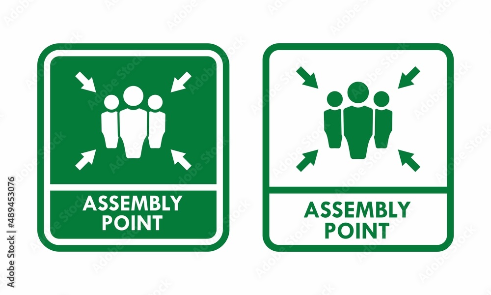 Assembly point logo template illustration Stock Vector | Adobe Stock