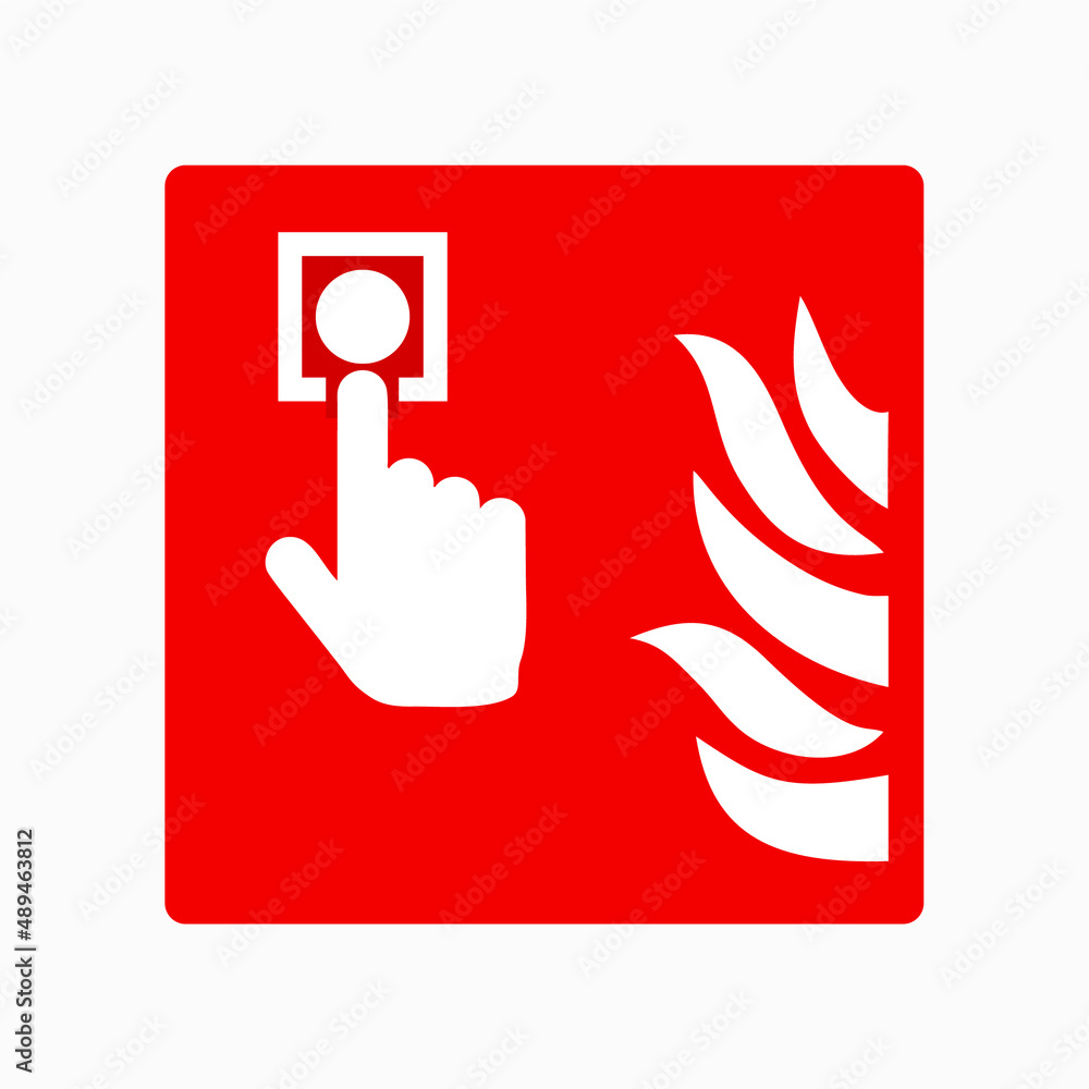 fire alarm call point sign. Fire equipment Symbol Sign, Vector ...