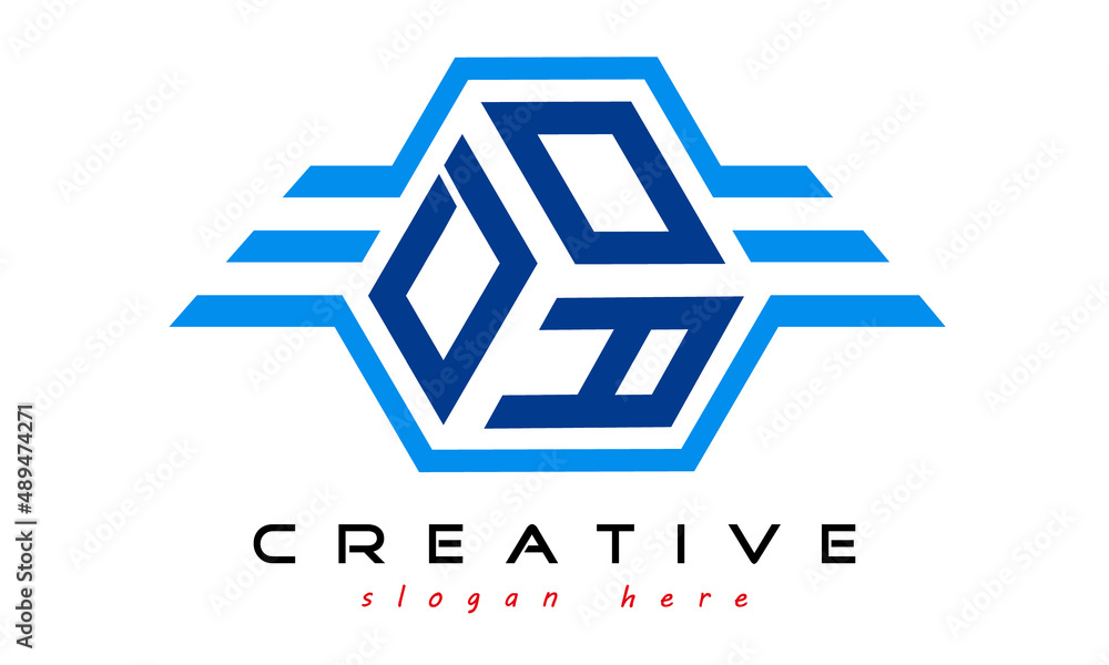 DOA three letter monogram type emblem badge with wings logo vector ...