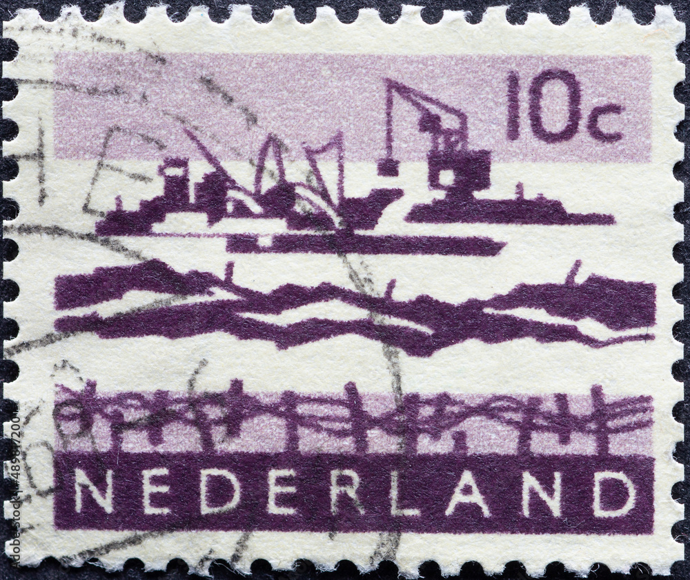 Netherlands - circa 1963: a postage stamp from the Netherlands, showing ...