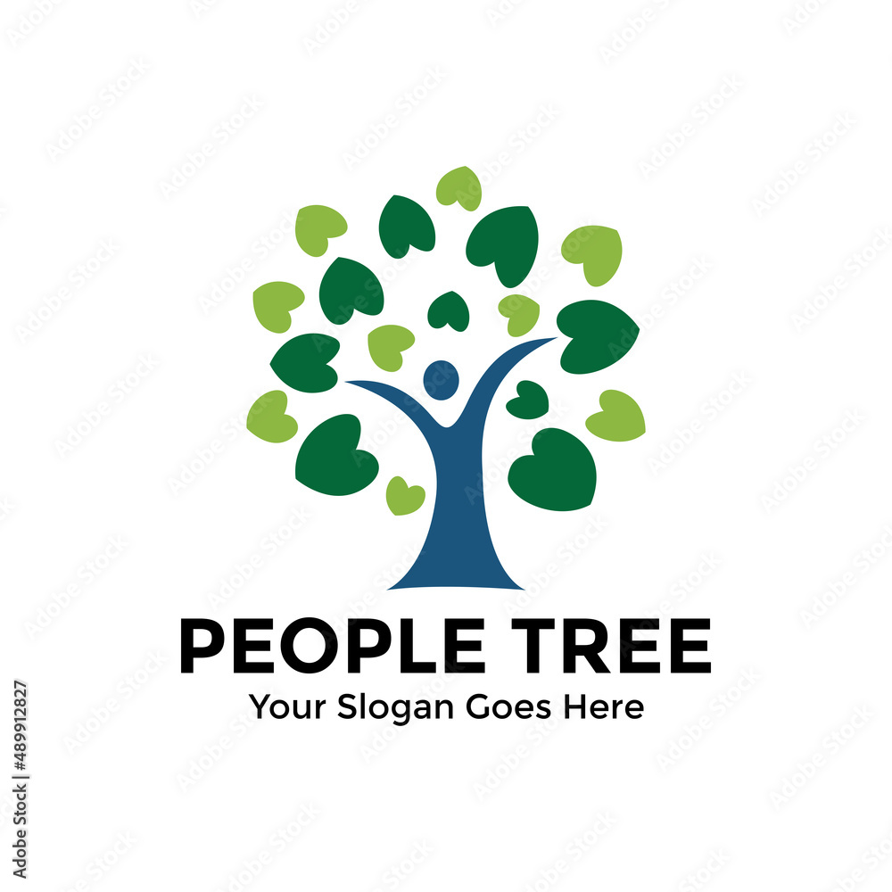 people tree logo design vector illustration Stock Vector | Adobe Stock