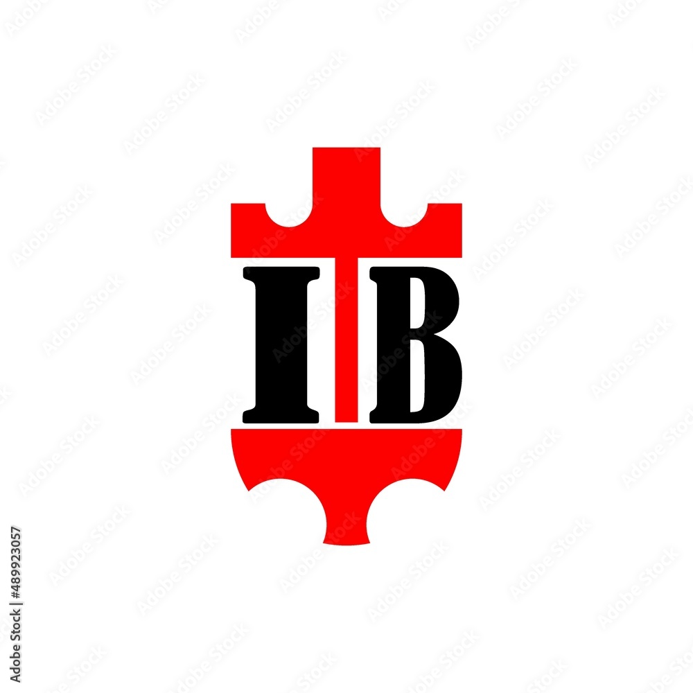 IB red crown shield letter logo Stock Vector | Adobe Stock