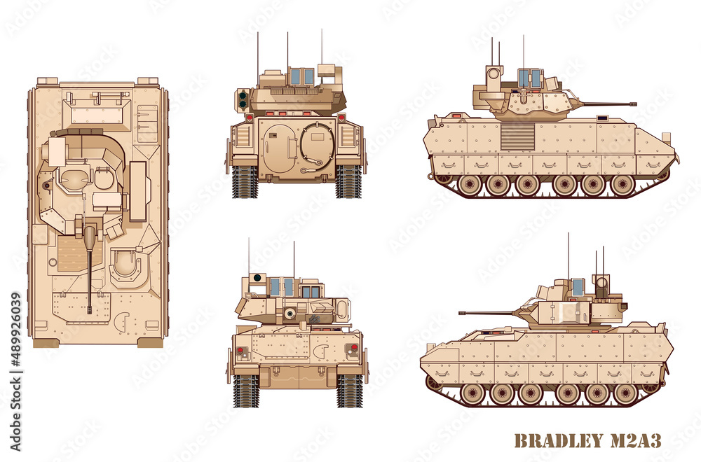 M2A3 Bradley Infantry Fighting Machine. US Army. vector illustration ...