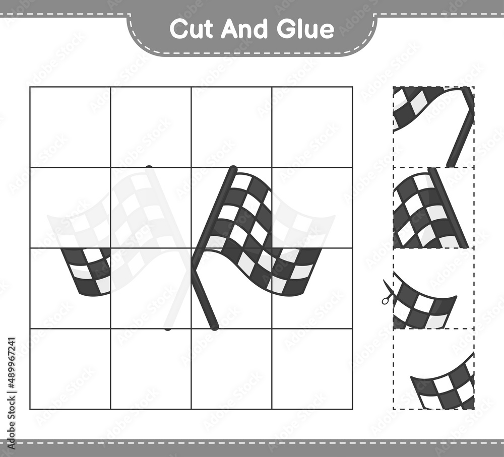 Cut and glue, cut parts of Racing Flags and glue them. Educational ...