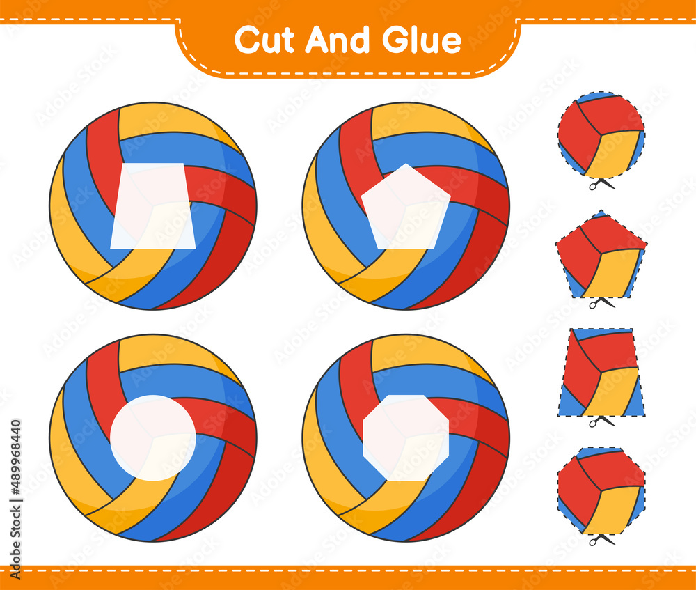 Cut and glue, cut parts of Volleyball and glue them. Educational ...