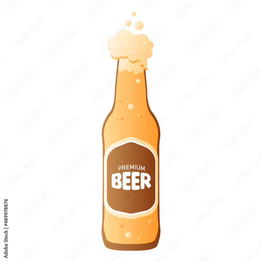 Cool Drink Beer Bottle Cartoon Vector Illustration Isolated Object