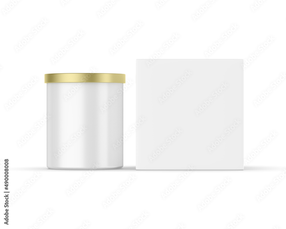 Blank scented candle with paper box packaging for branding and mock up ...