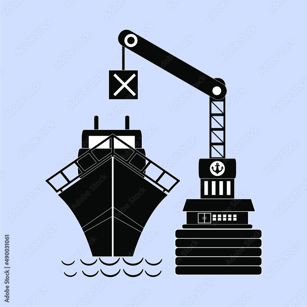 ship port vector illustration, perfect for icons, mascots ...
