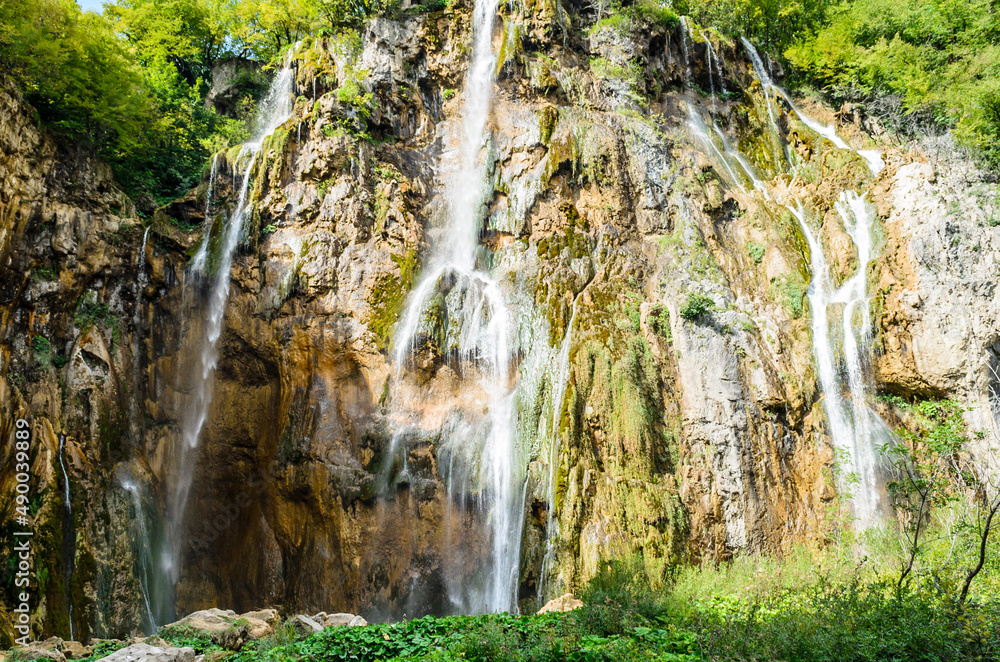 Great Velky Slap Waterfall in Plitvice Lakes National Park, Croatia ...