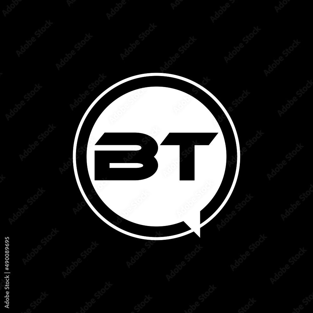 Stock-Vektorgrafik „BT letter logo design with black background in ...