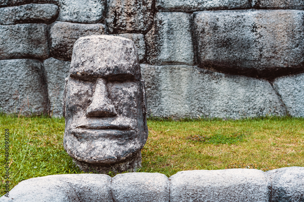 RATCHABURI, THAILAND-MAY 12, 2019 : Beautiful Moai imitation of the ...
