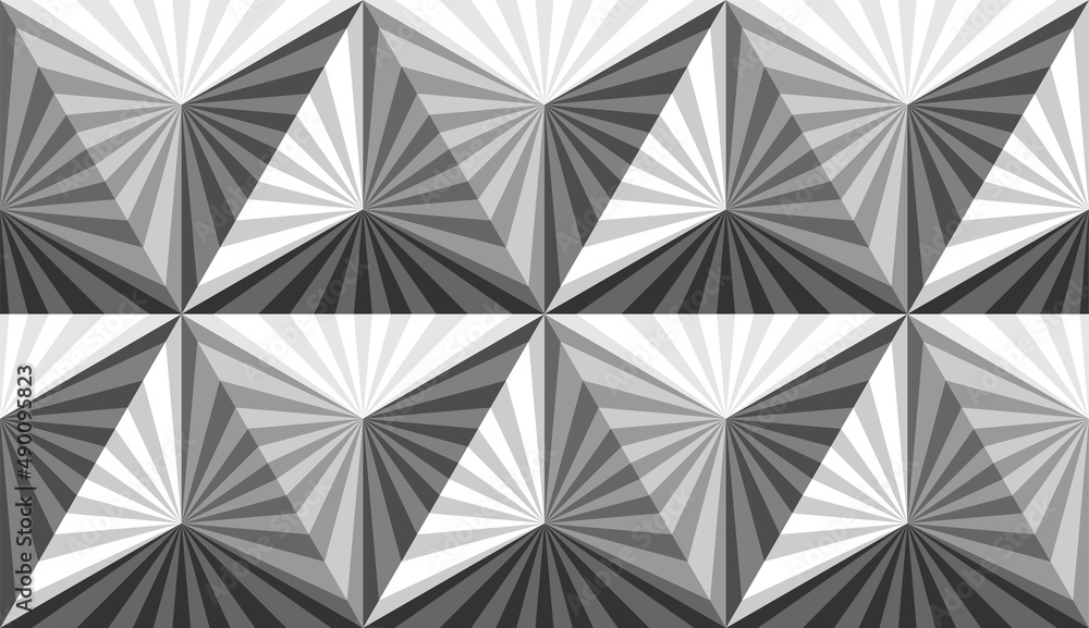 Seamless vector 3D pattern with optical illusions. Triangles. Op Art ...