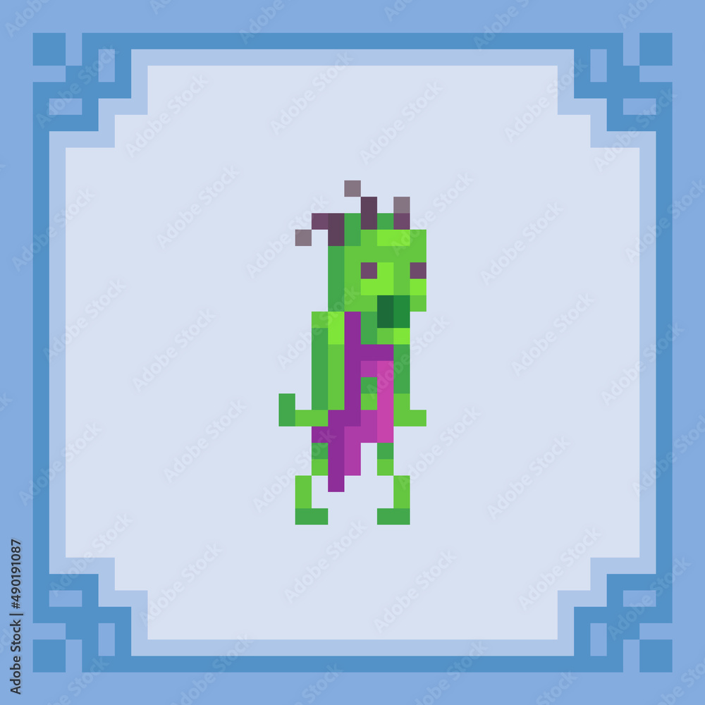 Zombie scary monster. Pixel art character. Vector illustration Stock ...