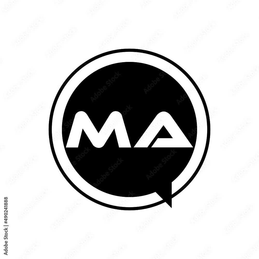 MA letter logo design with white background in illustrator, vector logo ...