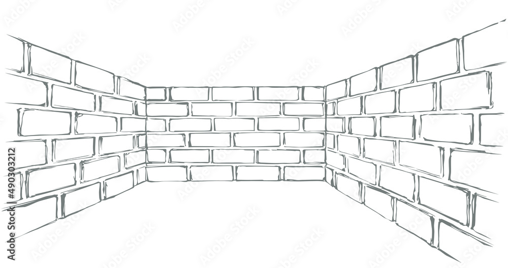 Vector drawing of dead end wall Stock Vector | Adobe Stock