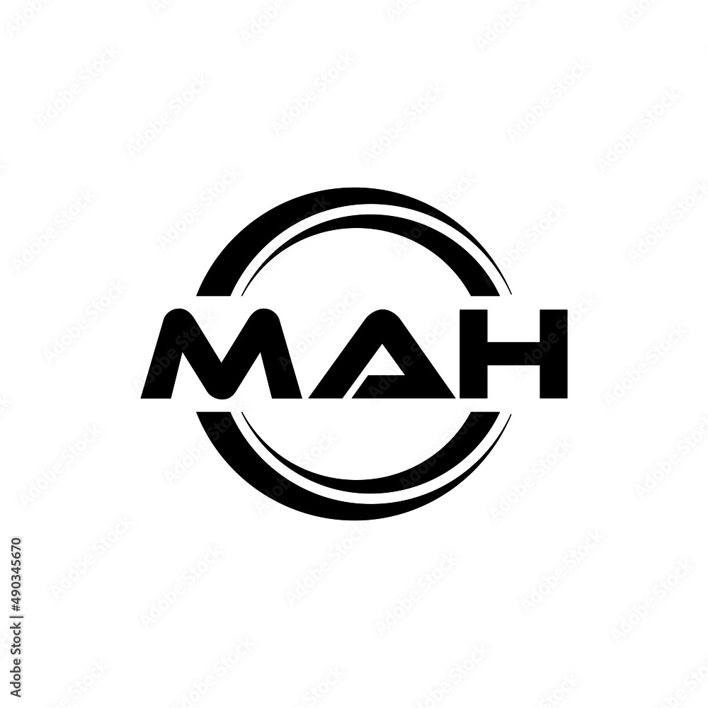 MAH letter logo design with white background in illustrator, vector ...