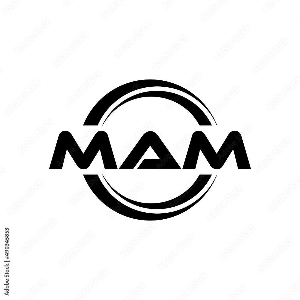 MAM letter logo design with white background in illustrator, vector ...