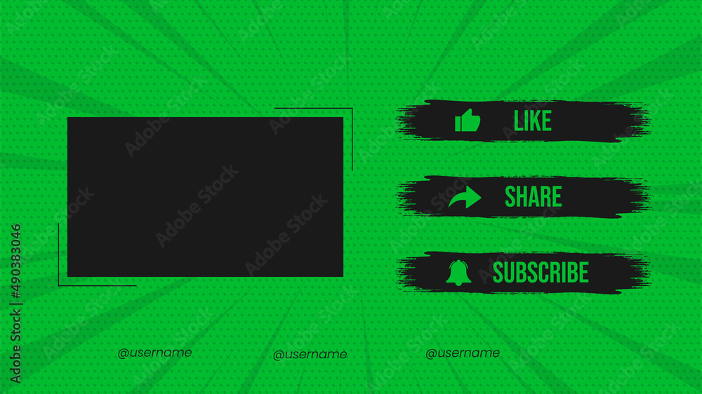Youtube End Screen Template. Youtube Video Template, background, Outro ...