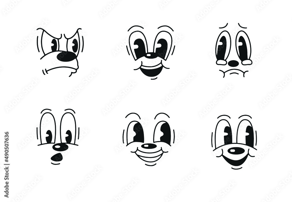 Image vectorielle Stock old cartoon mascot character elements ...