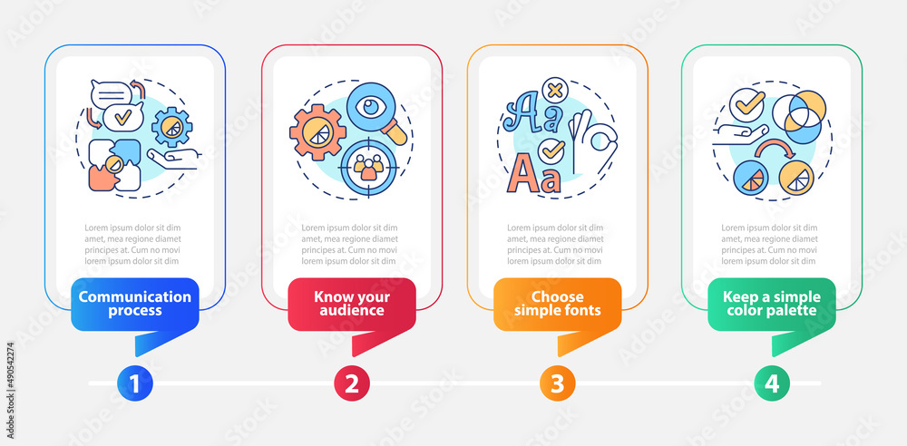 Graphic design rules rectangle infographic template. Visual content ...