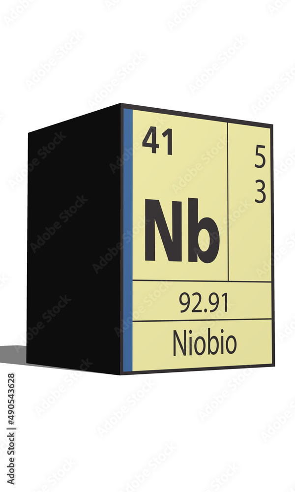 Стокова ілюстрація Niobio, Elementos de la tabla periódica | Adobe Stock