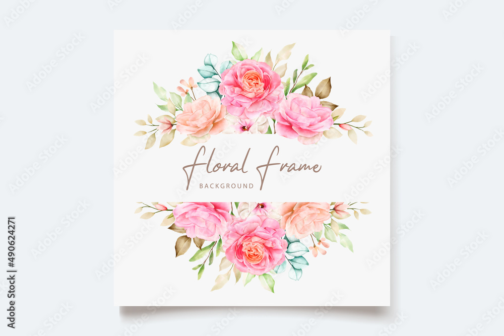 elegant watercolor floral wedding card set Stock Vector | Adobe Stock