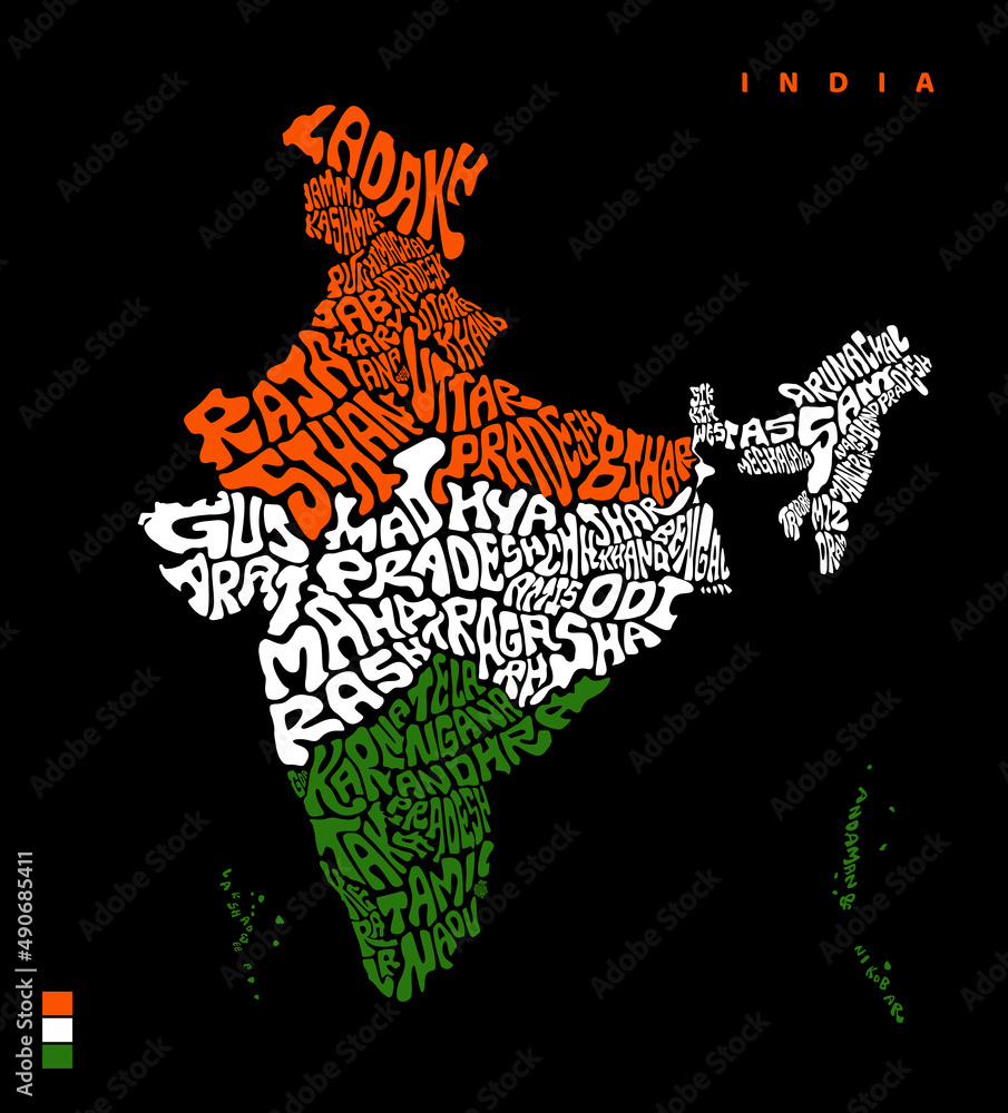 calligraphy, typography, india typography map, india map lettering ...