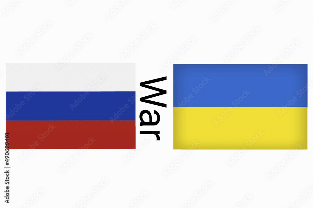 Ukraine vs Russia in world war crisis concept. Clash and military war ...