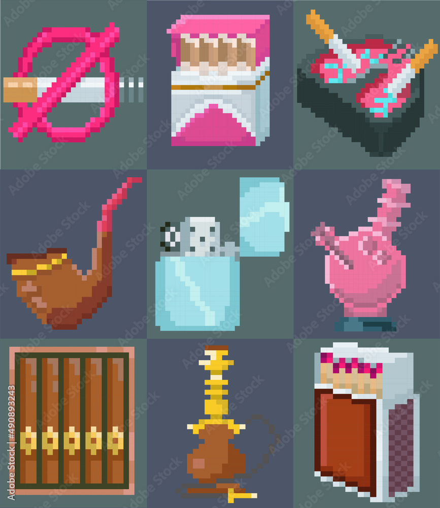 Pack cigars pixel art,cigars,pixel art,vetor editavel. Stock Vector ...