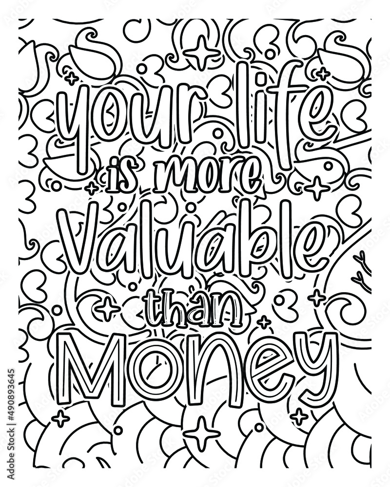 Motivational Quotes coloring page design. Motivational Quotes line art ...