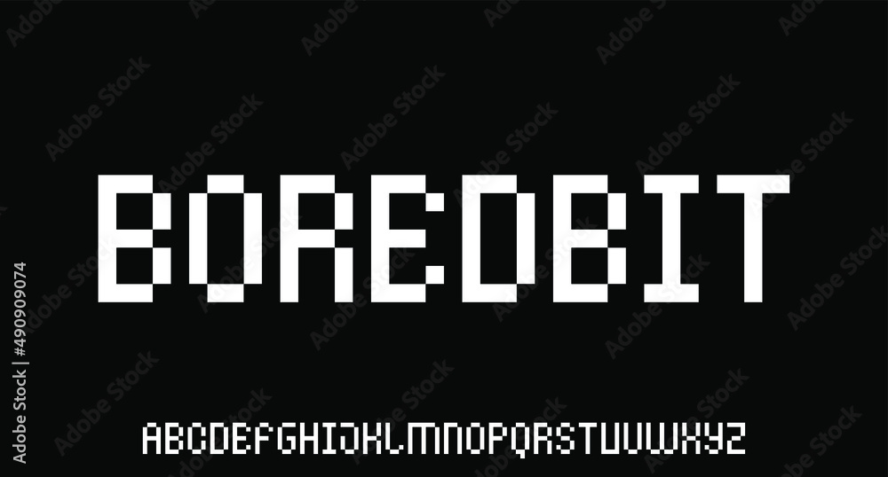 8bit pixel voxel alphabet set font vector Stock Vector | Adobe Stock