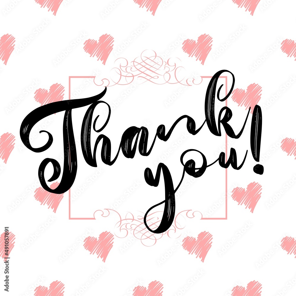 Thank You Card. Hand Written Lettering for Title, Heading, Photo ...