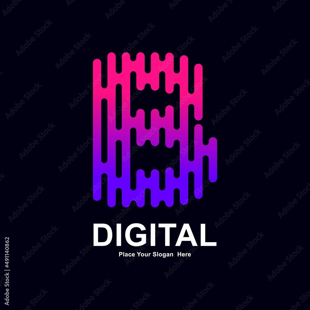 Abstract letter B modern line and digital vector logo design. Suitable ...