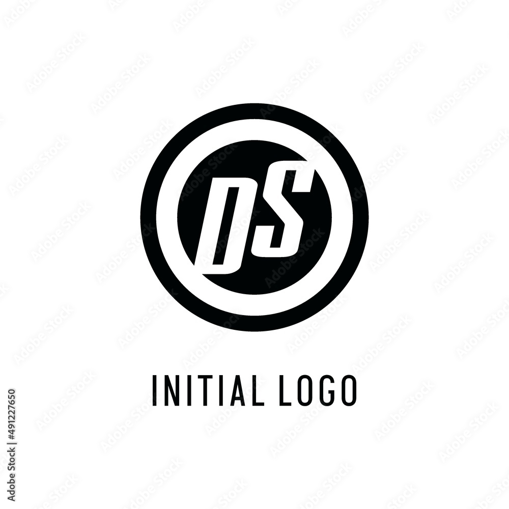 Initial DS logo concentric circle line, clean and simple monogram logo ...