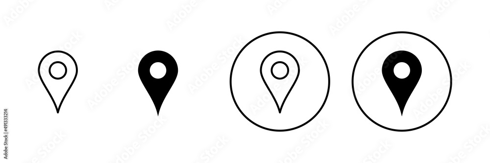 Pin icons set. Location sign and symbol. destination icon. map pin ...