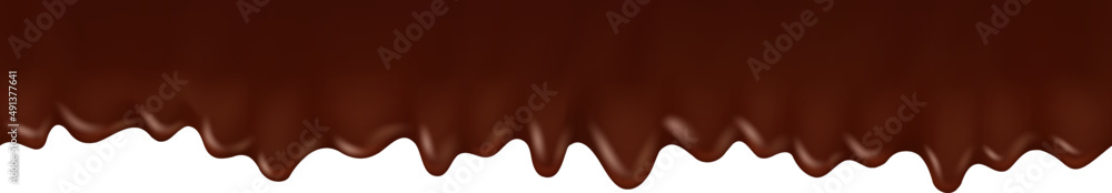Realistic chocolate falling drops horizontal seamless Stock Vector ...