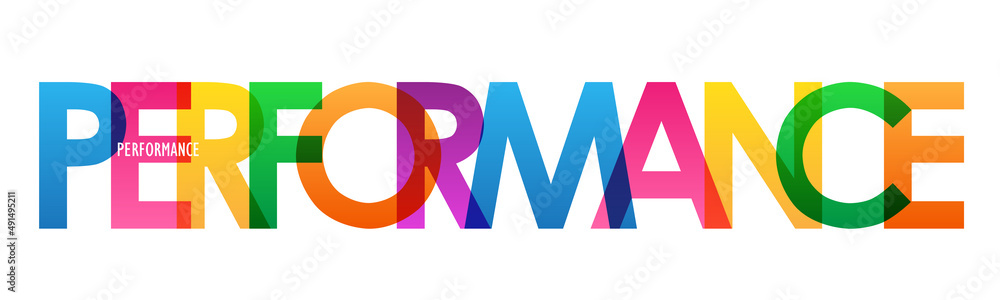 PERFORMANCE colorful vector typography banner Stock Vector | Adobe Stock