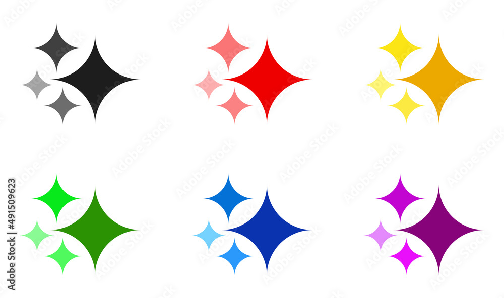 Set of star shaped bullet points with different colors. Stock Vector ...