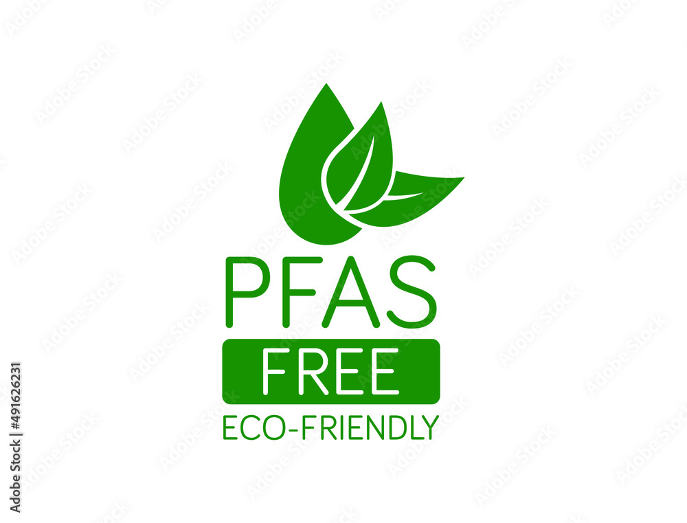 pfas free, per-and poly-fluoroalkyl substances icon, logo vector ...