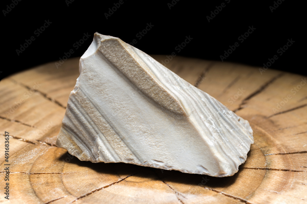 Polish origin striped flint mineral. Natural fire rock. The stone that ...