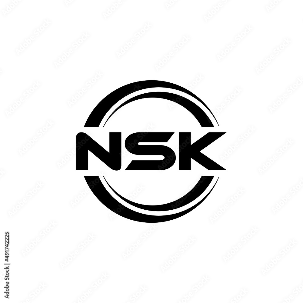 NSK letter logo design with white background in illustrator, vector ...